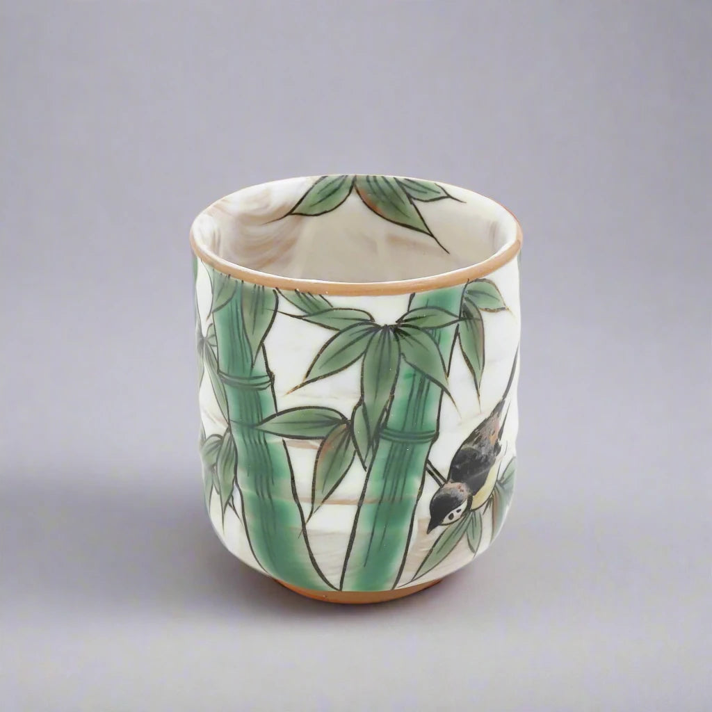 Asahido Kiyomizu ware Bamboo & Sparrow Teacup – Kakumei