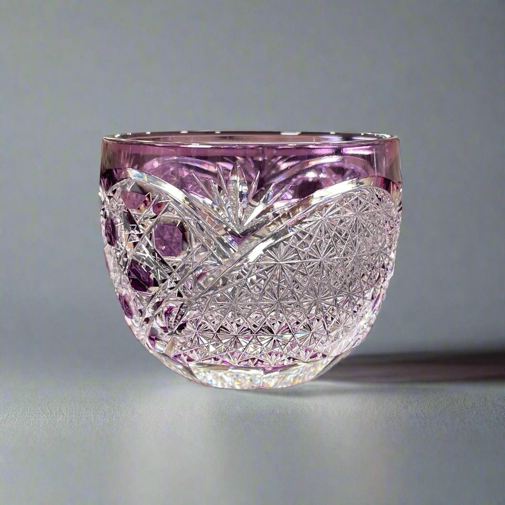 Yamada Glass Edo Kiriko Crystal Sake Glass - Koko 煌光 (Purple) – Kakumei