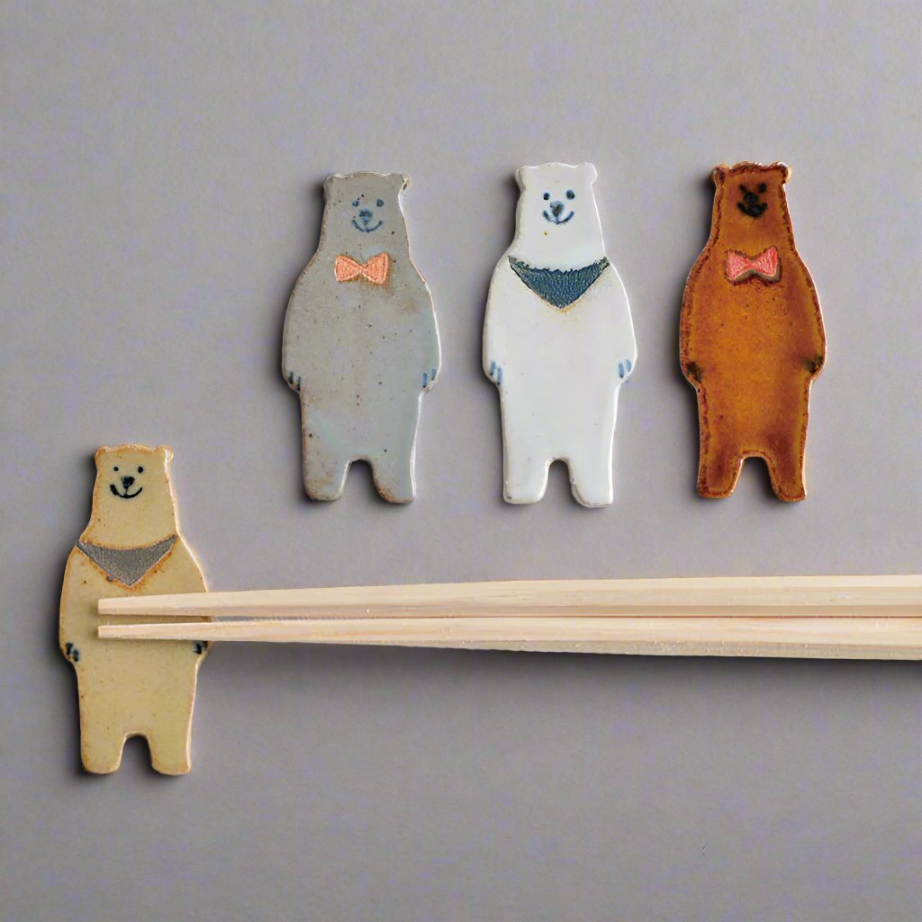 Mino-ware Chopsticks Rest - Bear – Kakumei